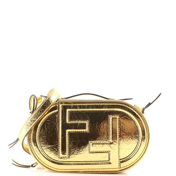 Fendi | Bags | Fendi Olock Camera Bag Leather Mini Gold | Poshmark